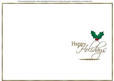 Christmas Greetings Card Insert 2 - CUP354934_99 | Craftsuprint