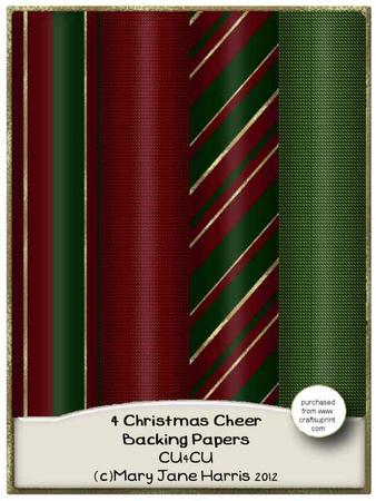 4 Christmas Cheer Backing Papers - Cu4cu - CUP358489_99 | Craftsuprint