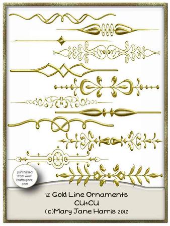 12 Gold Line Ornaments - Cu4cu - CUP367403_99 | Craftsuprint