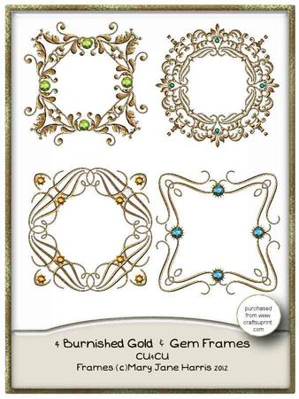 4 Burnished Gold & Gem Frames - Cu4cu - CUP375001_99 | Craftsuprint