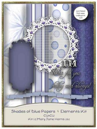 Shades of Blue Paper & Element Kit - Cu4cu - CUP379183_99 | Craftsuprint