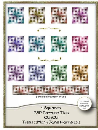 4 Squared Psp Pattern Tiles - Cu4cu - CUP384466_99 | Craftsuprint