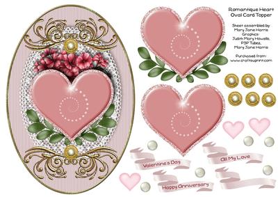 Romantique Heart Oval Card Topper 1 - CUP386532_99 | Craftsuprint