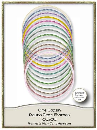 One Dozen Round Pearl Frames - Cu4cu - CUP396564_99 | Craftsuprint
