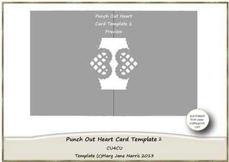 Punch Out Heart Card Template 2 - Cu4cu - CUP429285_99 | Craftsuprint
