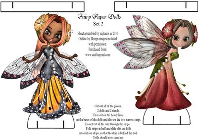 Fairy Paper Dolls & Stands - Set 2 - CUP45010_99 | Craftsuprint