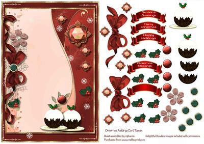 Christmas Pudding Card Topper - CUP585313_99 | Craftsuprint