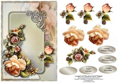 Layers of Flowers Card Topper 2 - CUP591786_99 | Craftsuprint