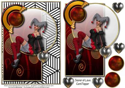 Jester of Love Card Topper - CUP598883_99 | Craftsuprint