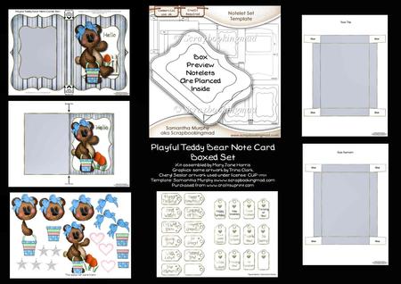 Playful Teddy Bear Note Card Boxed Set - CUP616144_99 | Craftsuprint