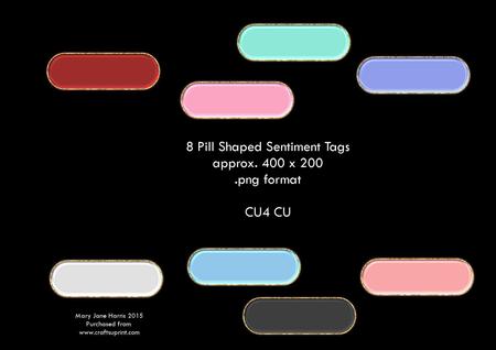 8 Pill Shaped Sentiment Tags - Cu4cu - CUP619505_99 | Craftsuprint