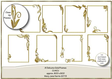 8 Delicate Gold Frames - Cu4cu - CUP620889_99 | Craftsuprint