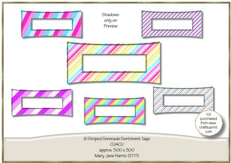 6 Striped Serenade Sentiment Tags - Cu4cu - CUP624443_99 | Craftsuprint