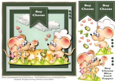 Say Cheese Mice Card Topper - CUP678316_99 | Craftsuprint