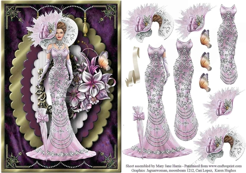 Lovely Vintage Lady Card Topper 5 - CUP721715_99 | Craftsuprint