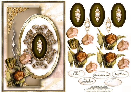 Tulip Treasures Card Topper 3 - CUP891812_99 | Craftsuprint