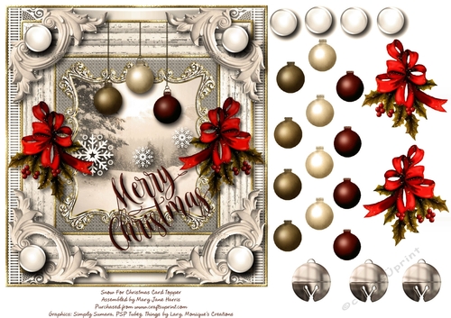 Snow For Christmas Card Topper 2 - CUP894904_99 | Craftsuprint