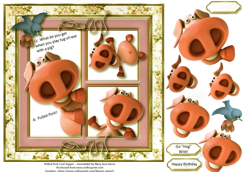 Pulled-Pork Card Topper 2 - CUP898892_99 | Craftsuprint