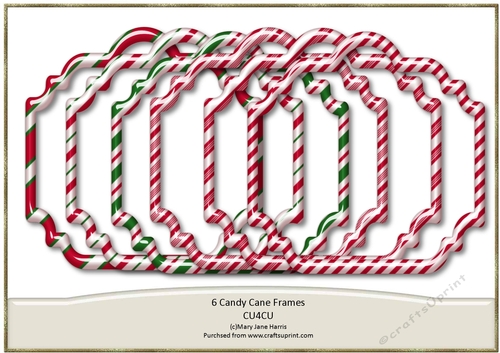 6 Candy Cane Frames - CU4CU - CUP904163_99 | Craftsuprint