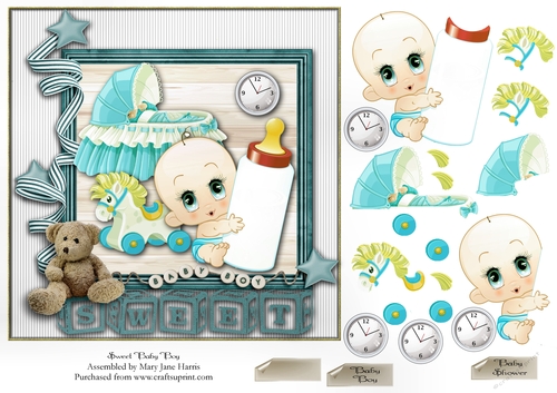 Sweet Baby Boy Card Topper - CUP910901_99 | Craftsuprint