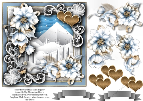 Snow for Christmas Card Topper - CUP919427_99 | Craftsuprint