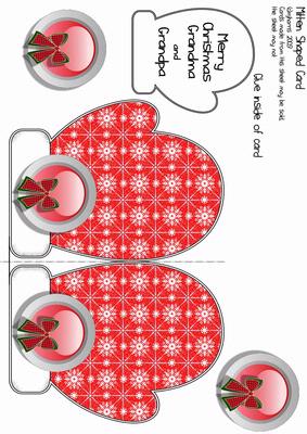 Mitten Shaped Card (msc 1) - CUP9479_99 | Craftsuprint