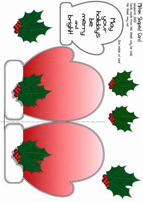 Mitten Shaped Card (msc 2) - CUP9480_99 | Craftsuprint