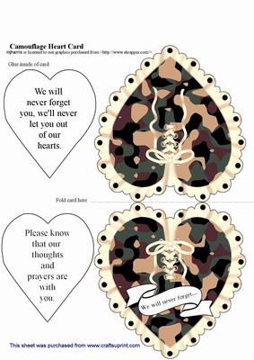 Support Our Troops Camouflage Valentine Heart - CUP9702_99 | Craftsuprint