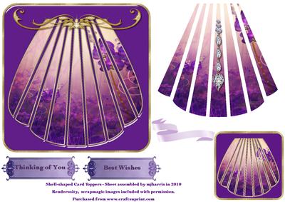 2 Shell-shaped Card Toppers - CUP97813_99 | Craftsuprint