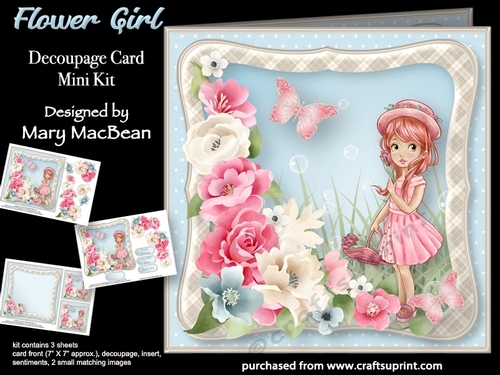 Flower Girl - Decoupage Card Mini Kit - CUP1001551_1648 | Craftsuprint