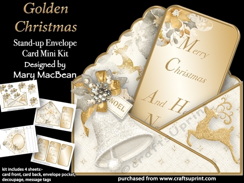 Golden Christmas - Stand-up Envelope Card Mini Kit - CUP1010124_1648 ...