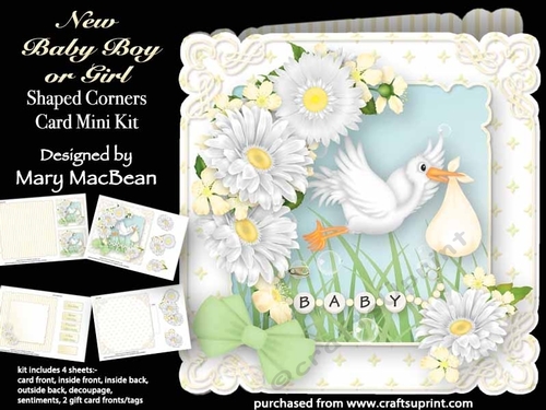 New Baby Boy or Girl - Shaped Corners Card Mini Kit - CUP1025670_1648 ...