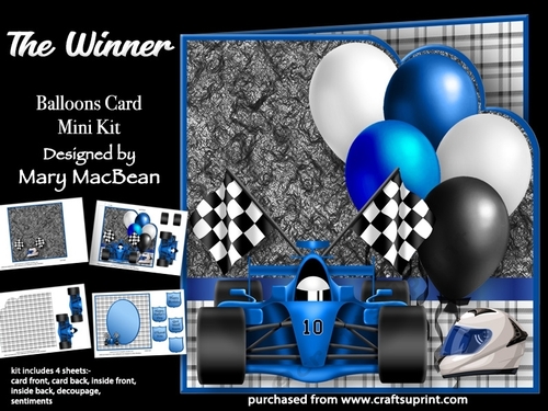 The Winner - Balloons Card Mini Kit - CUP1041760_1648 | Craftsuprint