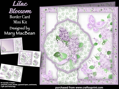 Lilac Blossom - Border Card Mini Kit - CUP1091532_1648 | Craftsuprint