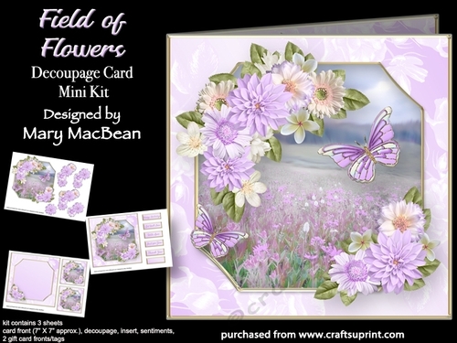 Field of Flowers - Decoupage Card Mini Kit - CUP1106113_1648 | Craftsuprint