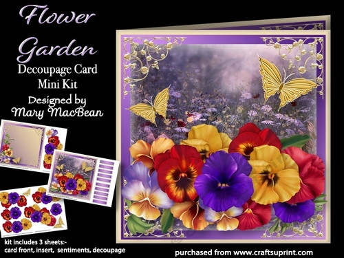 Flower Garden - Decoupage Card Mini Kit - CUP1135897_1648 | Craftsuprint