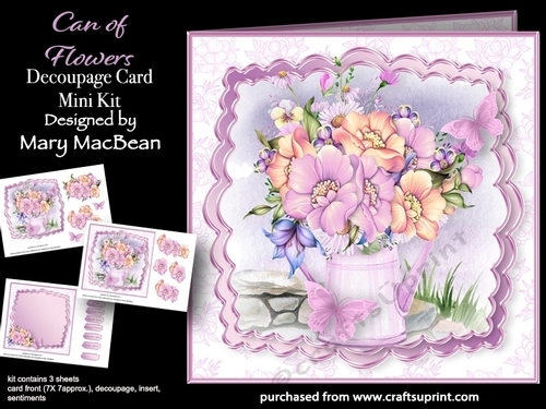 Can of Flowers - Decoupage Card Mini Kit - CUP1195307_1648 | Craftsuprint