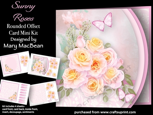Sunny Roses - Rounded Offset Card Mini Kit - CUP1196622_1648 | Craftsuprint