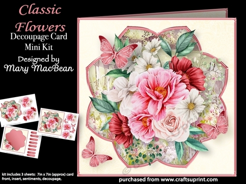 Classic Flowers - Decoupage Card Mini Kit - CUP1198145_1648 | Craftsuprint