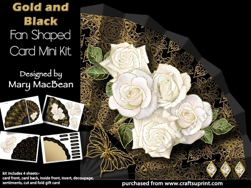 Gold and Black - Fan-Shaped Card Mini Kit - CUP1204387_1648 | Craftsuprint
