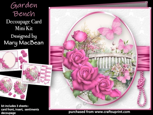 Garden Bench - Decoupage Card Mini Kit - CUP1204656_1648 | Craftsuprint