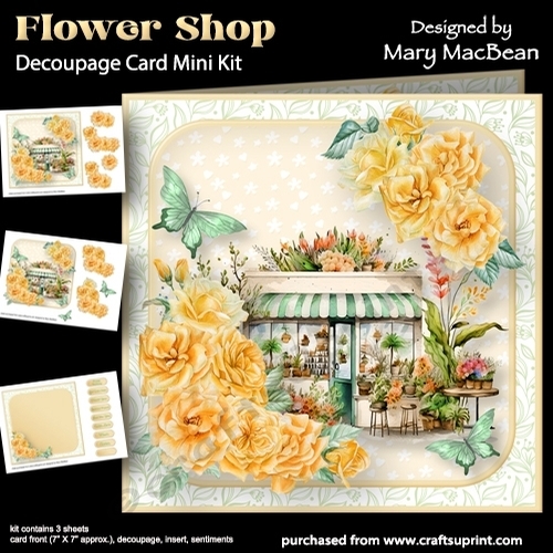 Flower Shop - Decoupage Card Mini Kit - CUP1205800_1648 | Craftsuprint