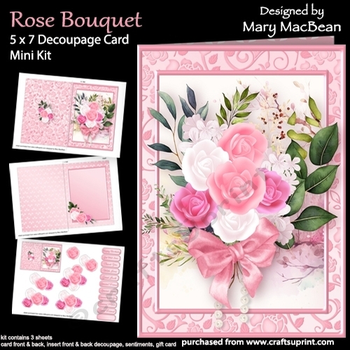 Rose Bouquet - 5 x 7 Decoupage Card Mini Kit - CUP1211220_1648 ...