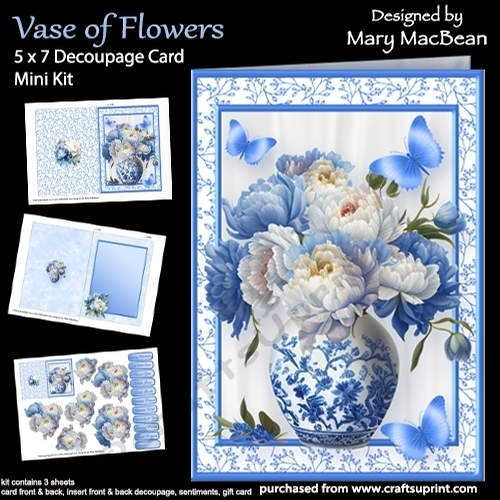 Vase of Flowers - 5 x 7 Decoupage Card Mini Kit - CUP1211222_1648 ...