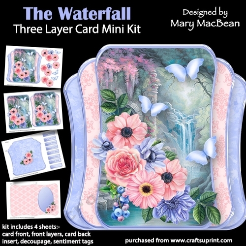 The Waterfall - Three Layer Card Mini Kit - CUP1215190_1648 | Craftsuprint