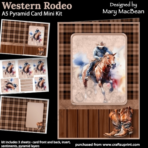 Western Rodeo - Pyramid Card Mini Kit - CUP1217470_1648 | Craftsuprint