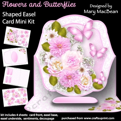 Flowers and Butterflies - Shaped Easel Card Mini Kit - CUP1220881_1648 ...
