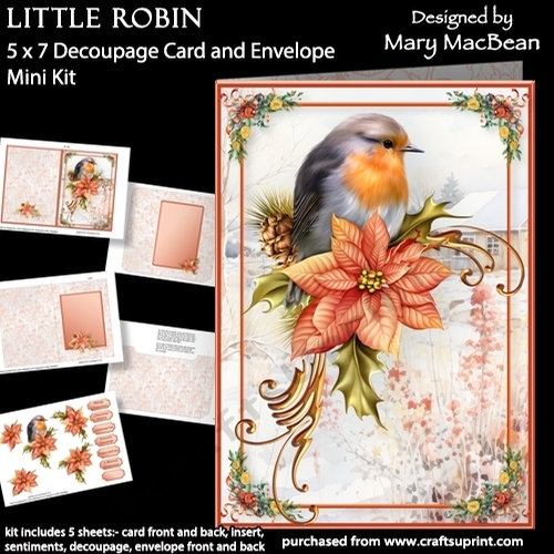 Little Robin - 5 x 7 Card and Envelope Mini Kit - CUP1251114_1648 ...