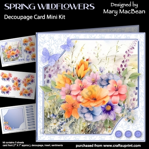 Spring Wildflowers - Decoupage Card Mini Kit - CUP1271433_1648 ...