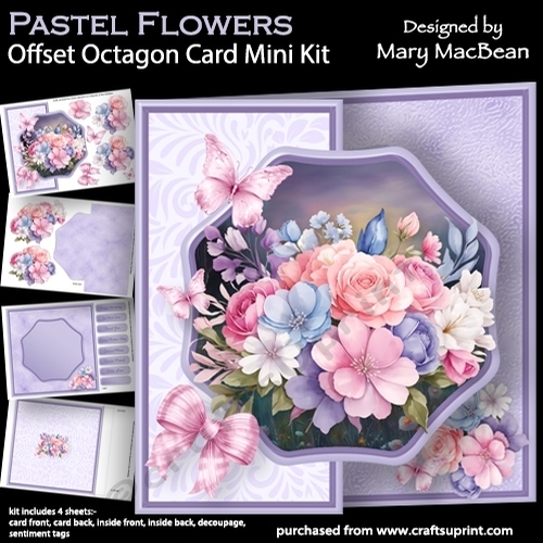 Pastel Flowers - Offset Octagon Card Mini Kit - CUP1276514_1648 ...